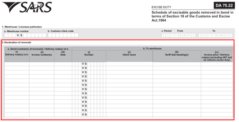 Guide to DA 75 AD Valorem Excise Duty Account | South African Revenue ...