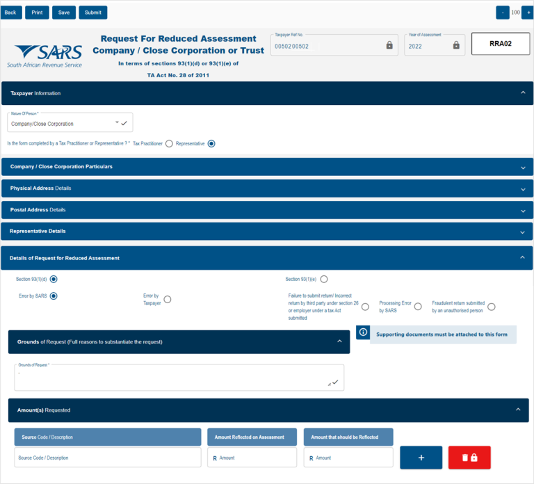 Guide to Submit Request for Reduced Assessment (RRA02) via eFiling for ...