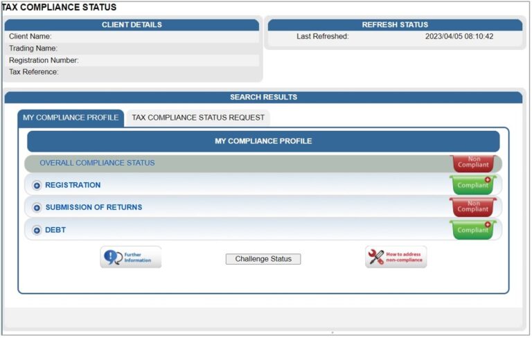 Guide to the Tax Compliance Status functionality on eFiling | South ...