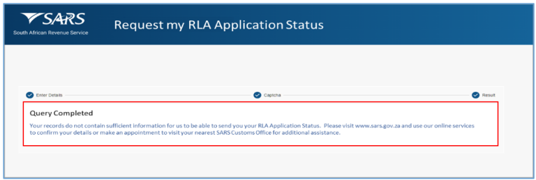 Guide to Customs and Excise SARS Online Query System (SOQS) | South ...