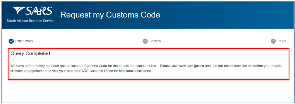 Guide to Customs and Excise SARS Online Query System (SOQS) | South ...