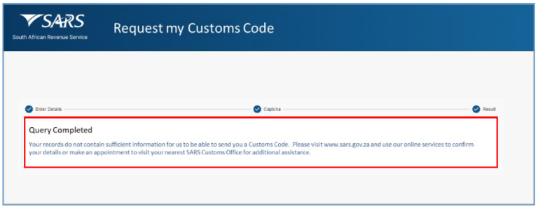 Guide to Customs and Excise SARS Online Query System (SOQS) | South ...