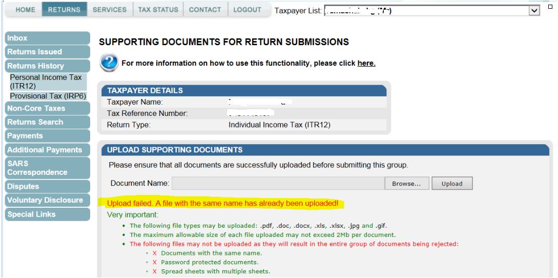 FAQ: When uploading supporting documents to eFiling I get a 'timed out ...