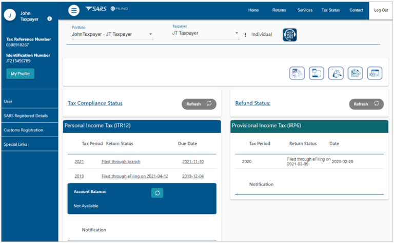 Guide to Register for eFiling and Manage your User Profile | South African Revenue Service