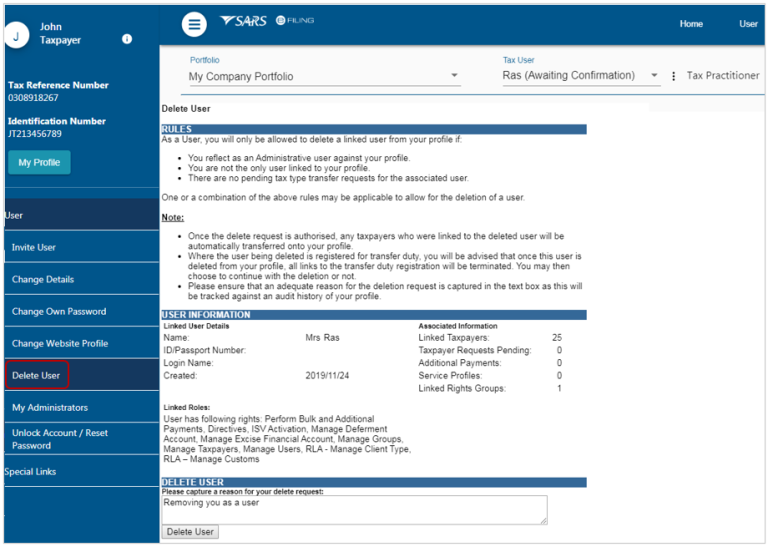 Guide to Register for eFiling and Manage your User Profile | South African Revenue Service