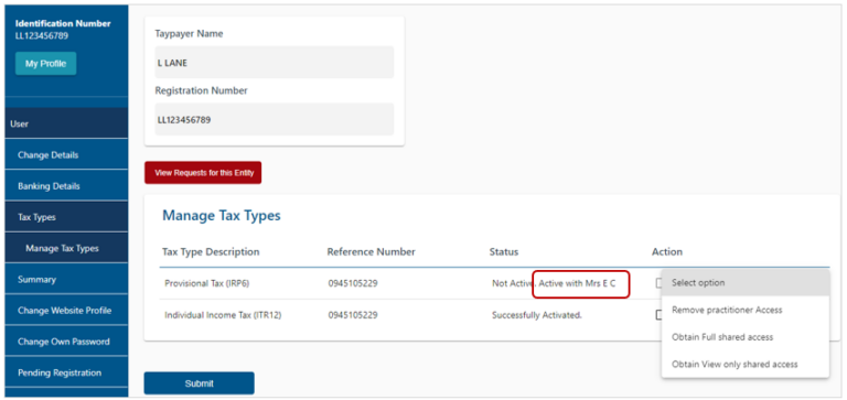 Guide to Register for eFiling and Manage your User Profile | South African Revenue Service