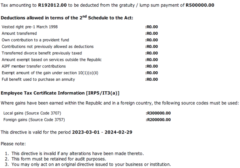 Completion Guide for IRP3(a) and IRP3(s) Forms | South African Revenue ...