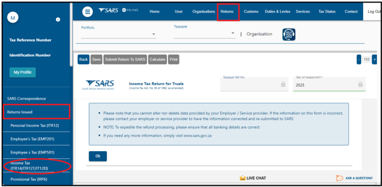 Step by Step Guide to Complete your Trust Return via eFiling | South ...