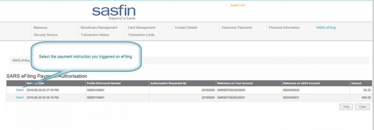 SASFIN Bank – South African Revenue Service