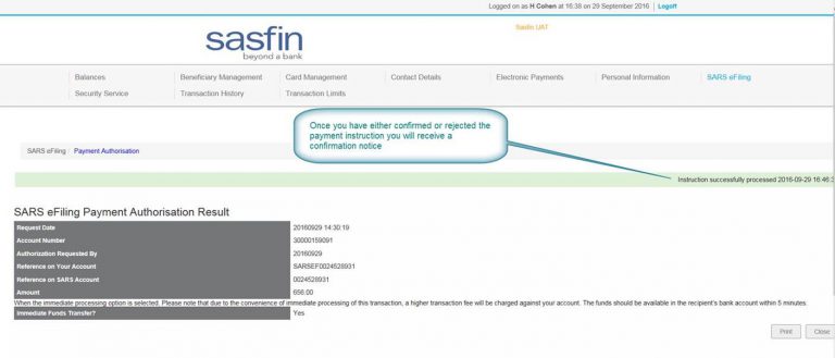 SASFIN Bank – South African Revenue Service