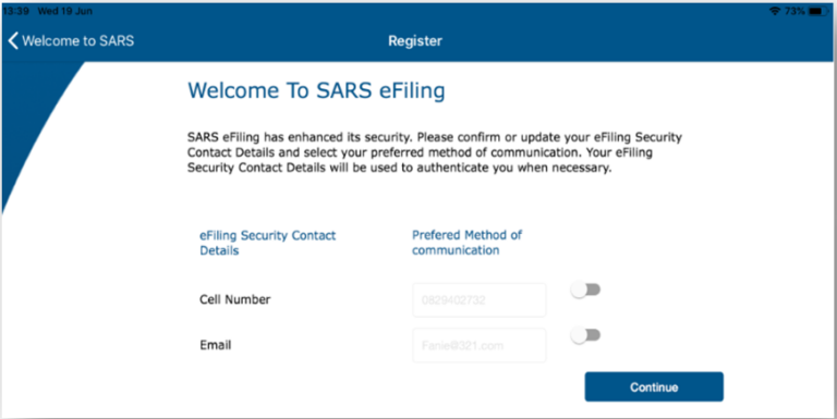 Guide to Register for the use of the SARS MobiApp | South African ...