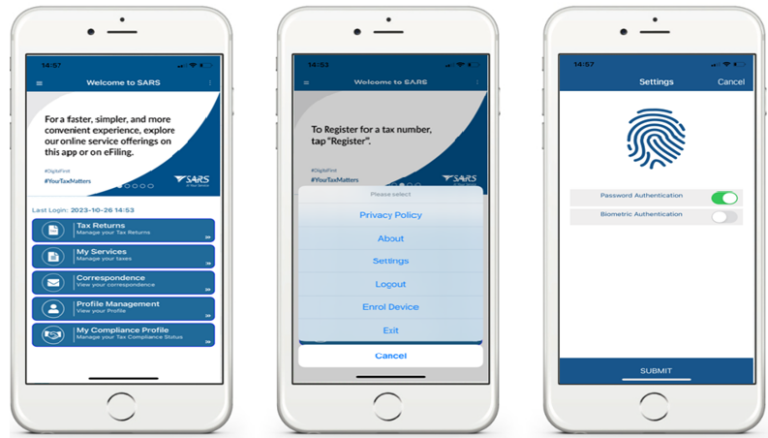 Guide to Register for the use of the SARS MobiApp | South African ...