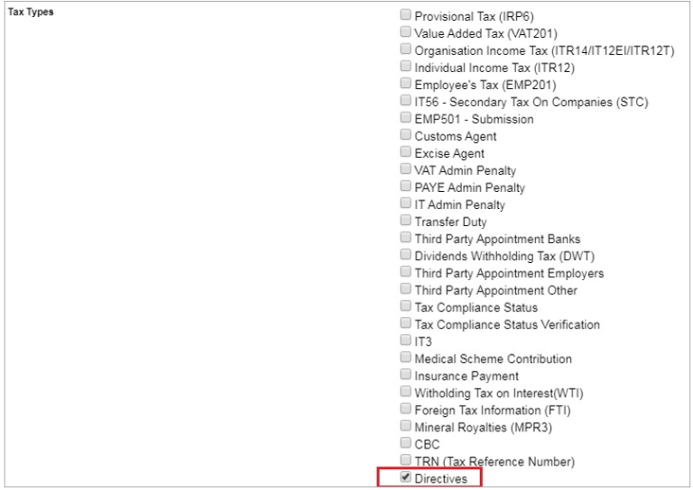 Guide to the Tax Directive Functionality on eFiling | South African ...