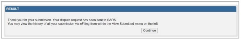 Guide to submit a dispute via eFiling | South African Revenue Service
