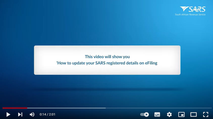 Maintain personal details on eFiling vs Branch | South African Revenue ...